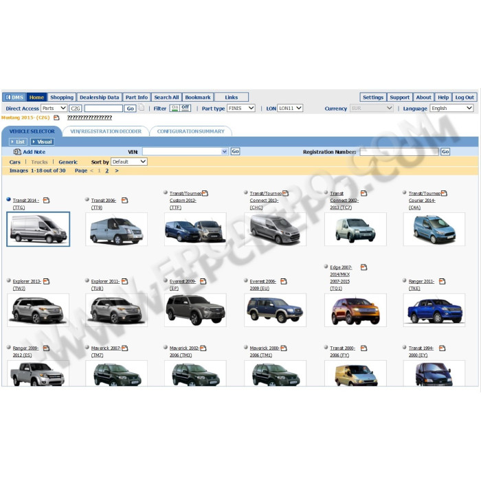 FORD EUROPE ECAT EPC 2016